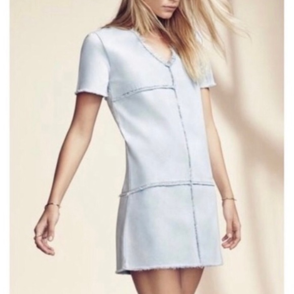 1. State | Dresses | State Denim Light Wash Patchwork Mini Dress | Poshmark